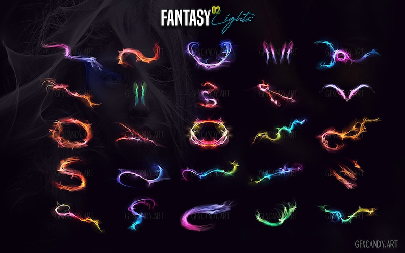 Fantasy Lights Overlays 02, Ignite Your Imagination! 100 Hi-res Hand ...