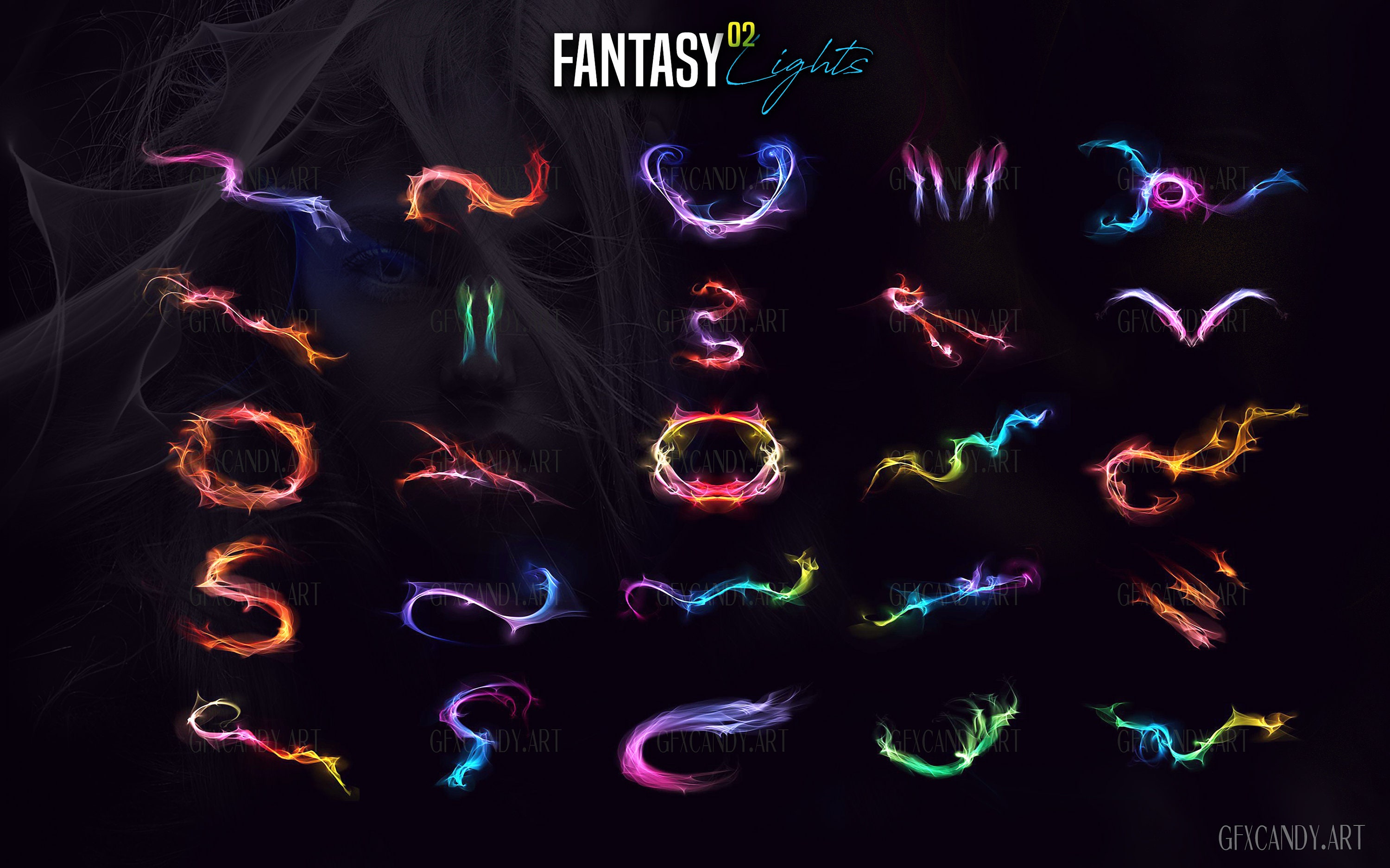 Fantasy Lights Overlays 02, Ignite Your Imagination! 100 Hi-res Hand ...