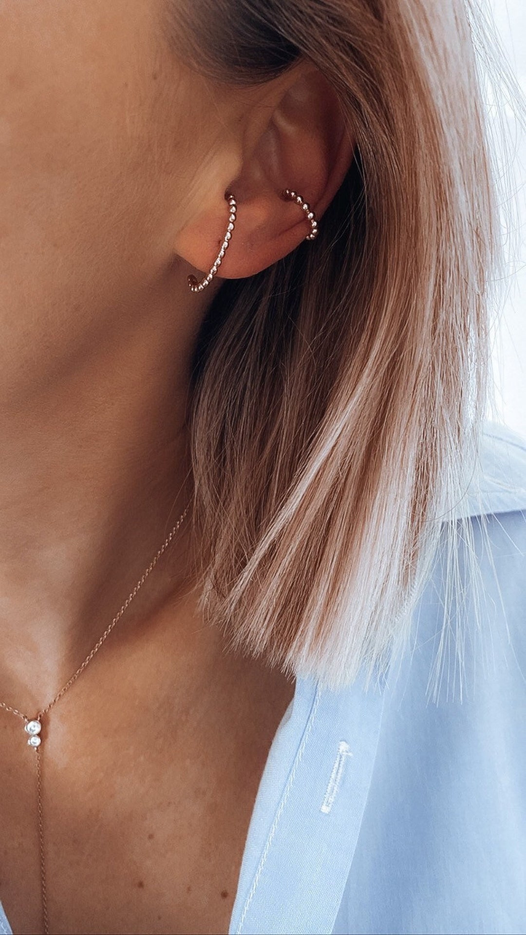 Gold-plated Ear Cuff Earring for Women, Ear Lobe Earring, Minimalist ...