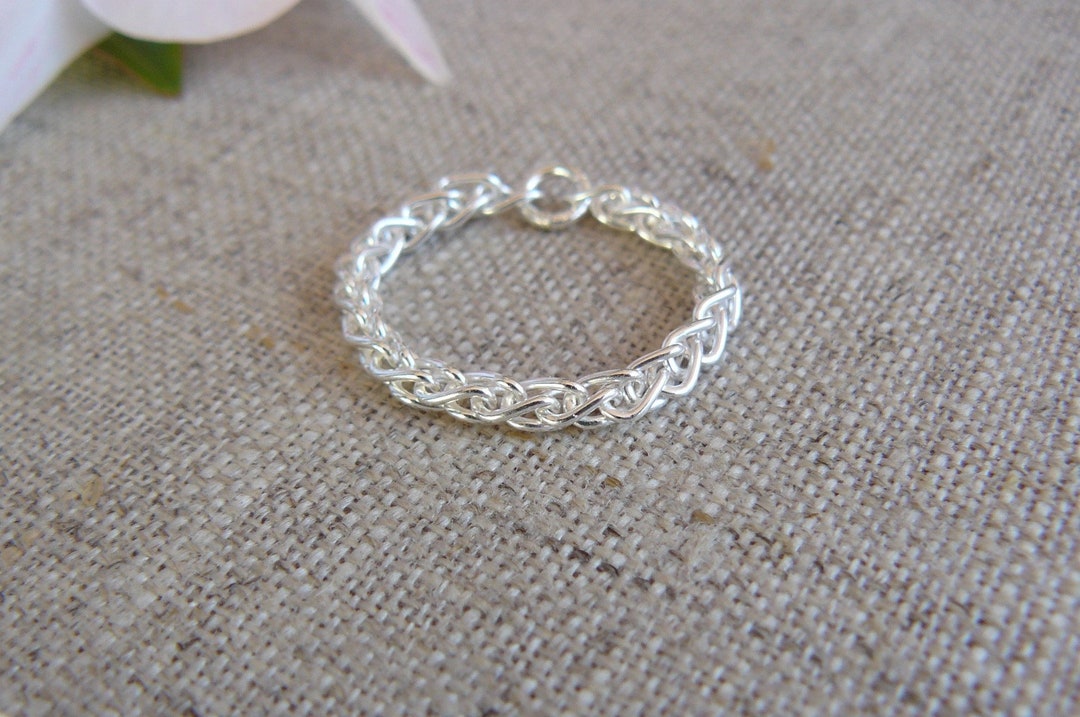 Silver Chain Ring, 925 Silver, Spike Chain, 2.2mm Chain, Ring, Original ...