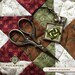 Square Quilt Block Pendant With Lariat Scissor Fob, Bag Charm, Keychain ...