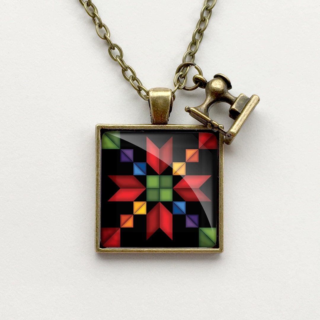 Square Irish Lullaby Quilt Block Necklace - Etsy