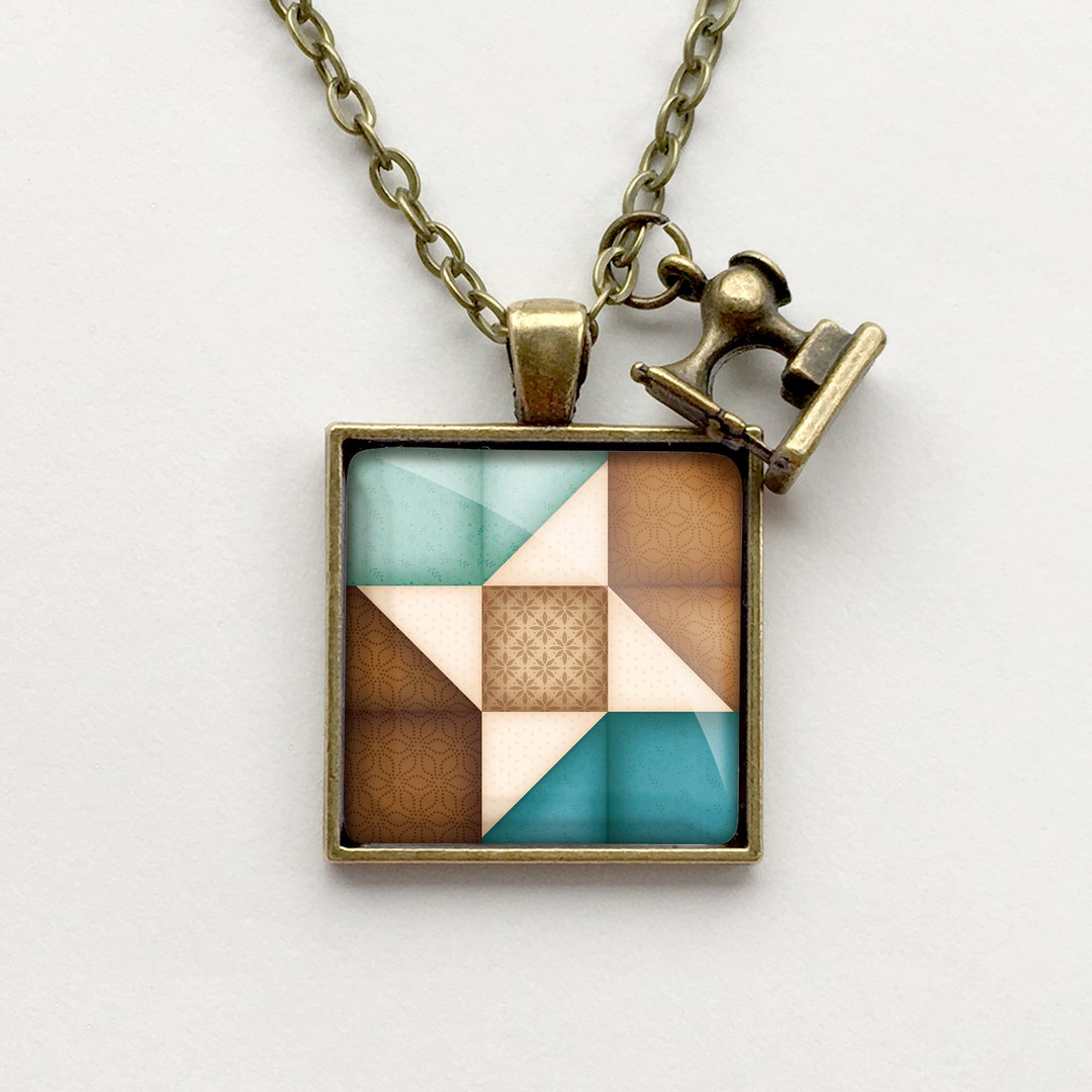 Square Friendship Star Quilt Block Necklace - Etsy