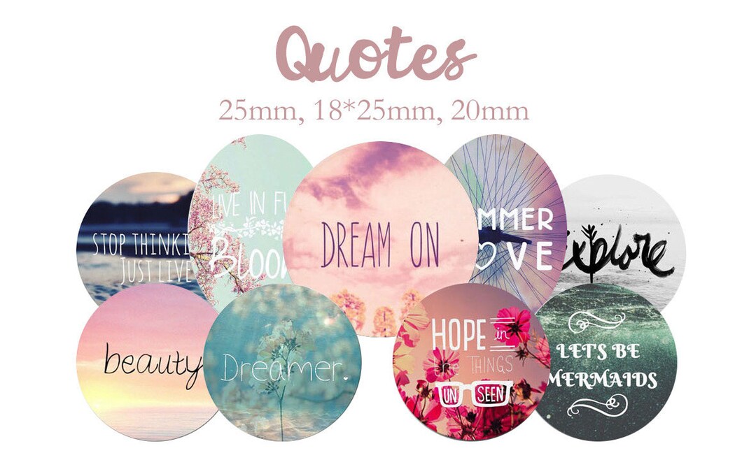 Printable Digital Collage Sheet Images "quote, Dream, Hope, Life, Love ...