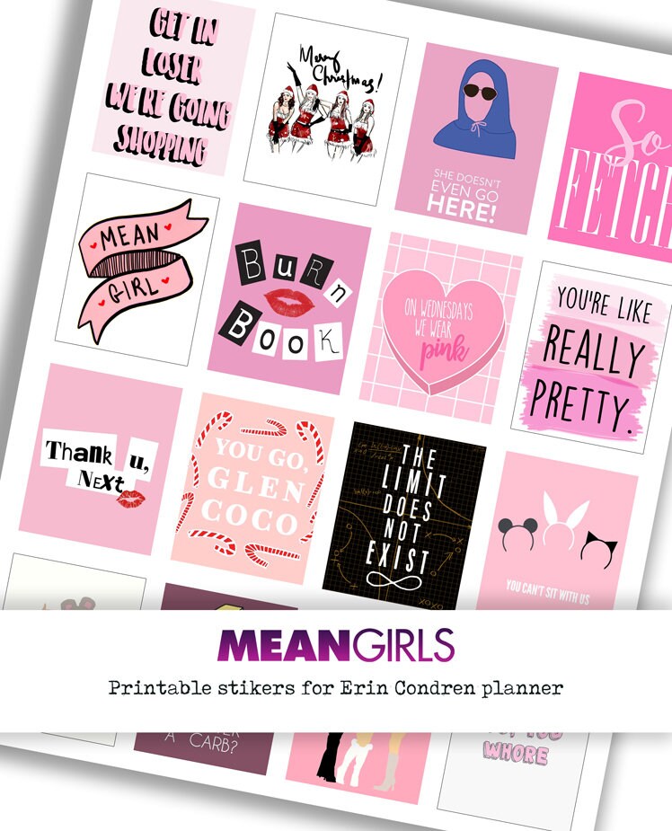 Printable Stickers "grease, Pink Ladies, T Bird, Danny, Sandy" Erin ...