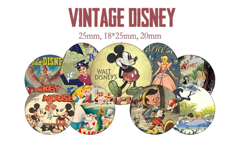 Planche de 54 images cabochons / digitales "Walt Disney" taille au ...
