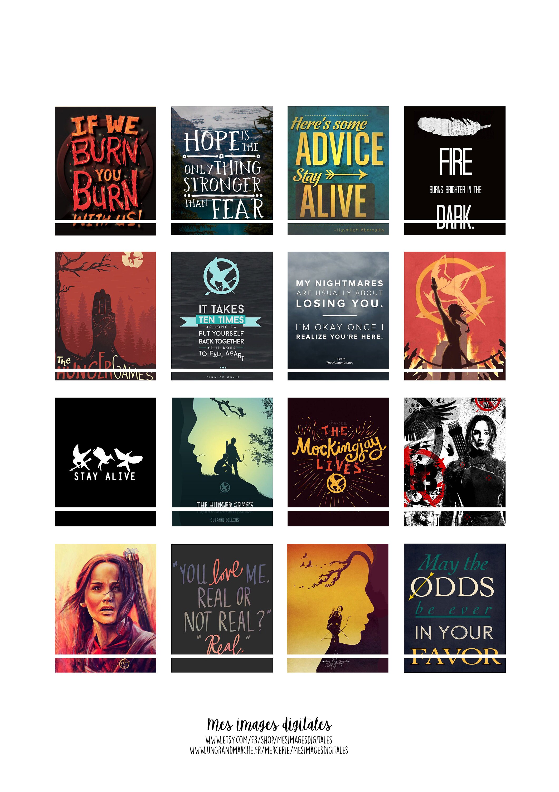 Printable Stickers hunger Games, Katniss Everdeen, Peeta, Suzanne ...