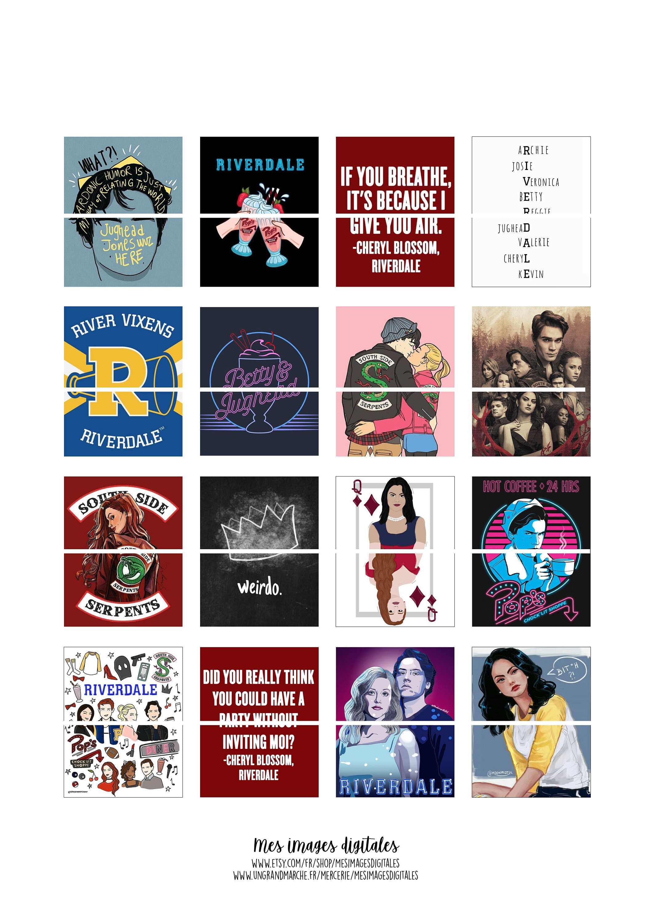 Printable Stickers riverdale Betty Jughead Archie - Etsy