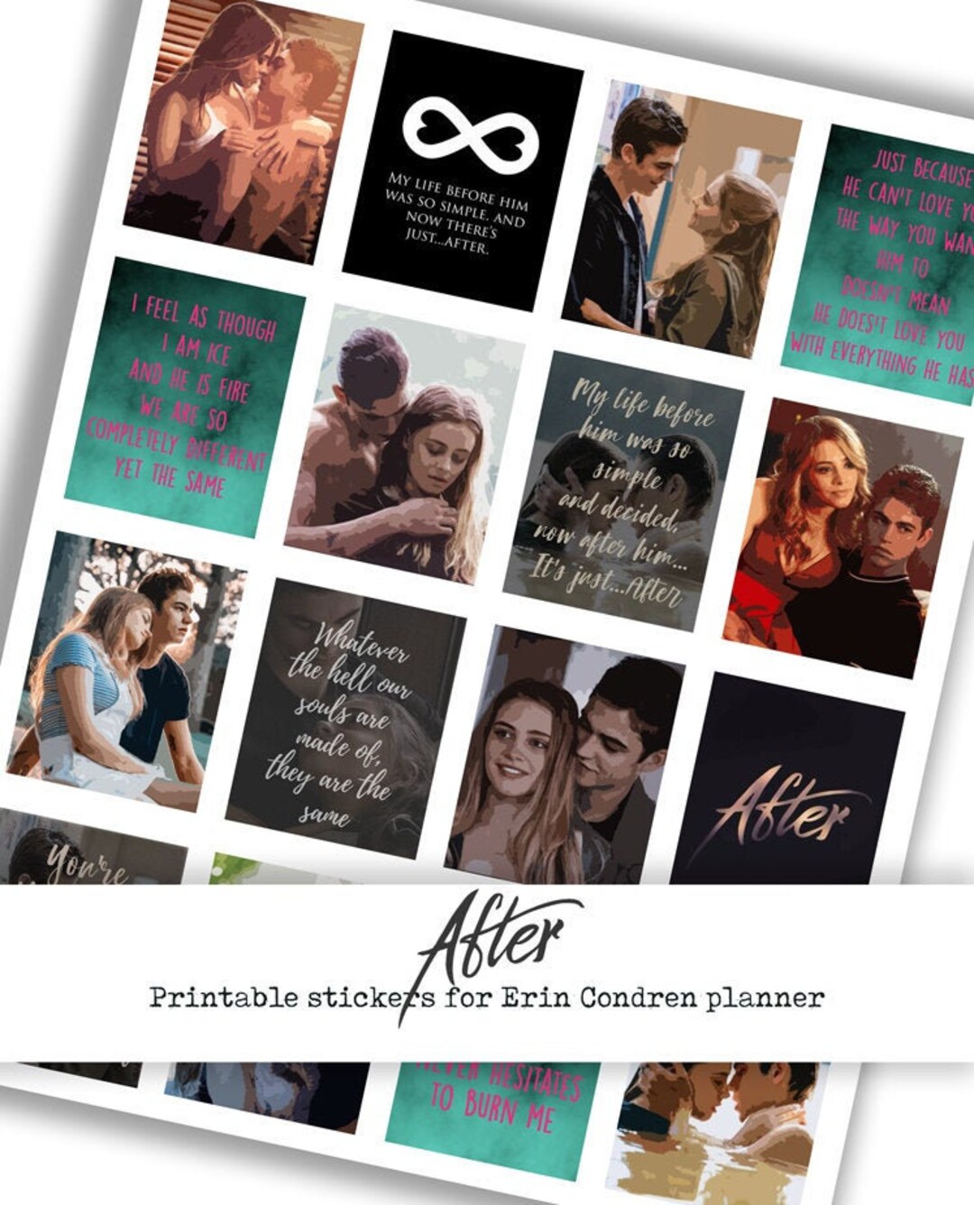 Printable Stickers "after, Anna Todd, Hardin, Tessa, Movie, Film" Erin ...