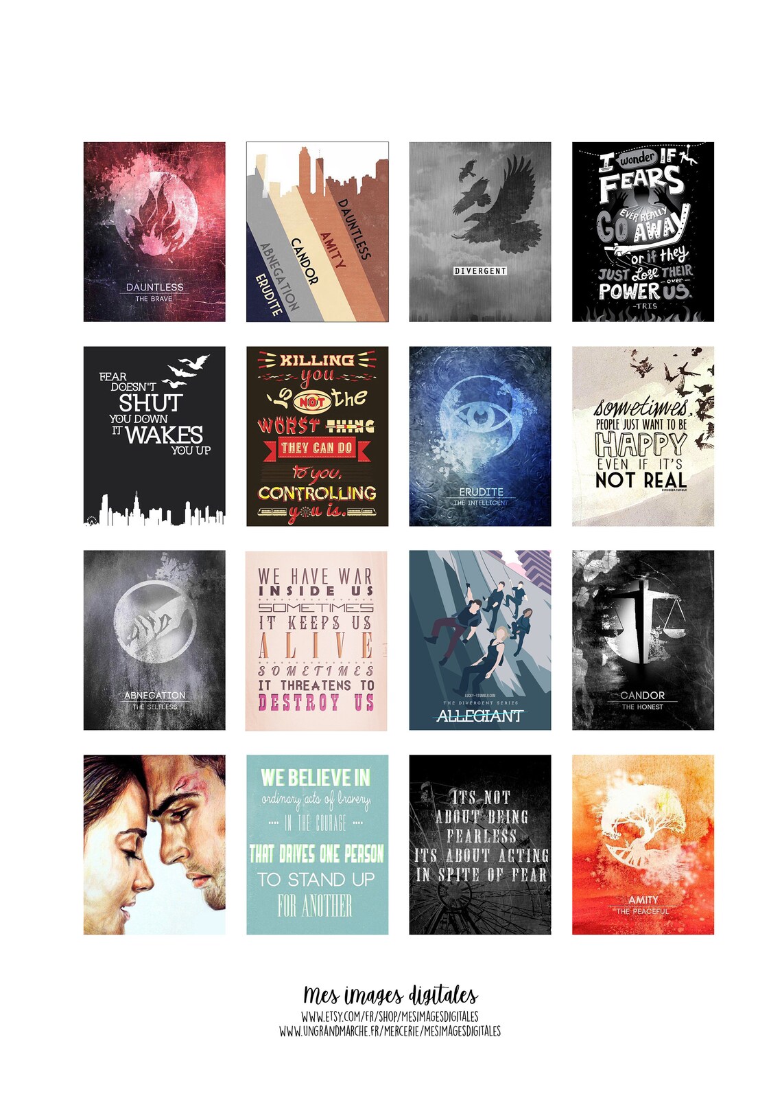 Printable stickers Divergent tris four tobias | Etsy