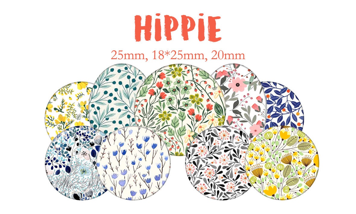 Printable Digital Collage Sheet Images "hippie, Flower, Liverty ...