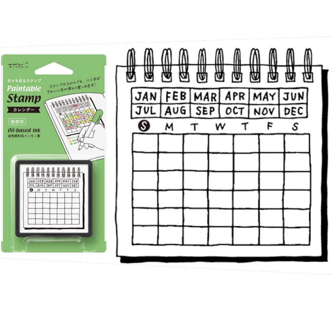 Midori, Calendar, Paintable Stamp Penetration Type - Etsy