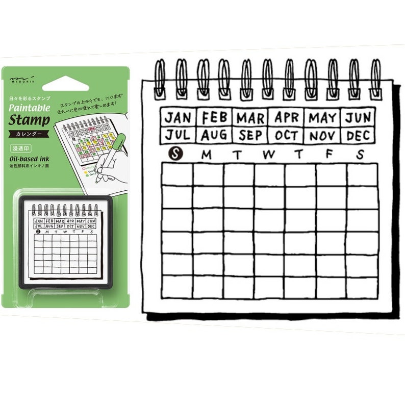 Midori Calendar Paintable Stamp Penetration Type - Etsy