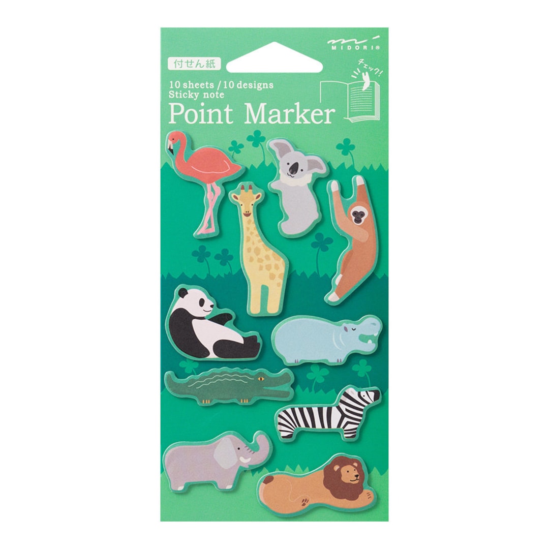 Midori, Zoo, Point Marker Sticky Note - Etsy