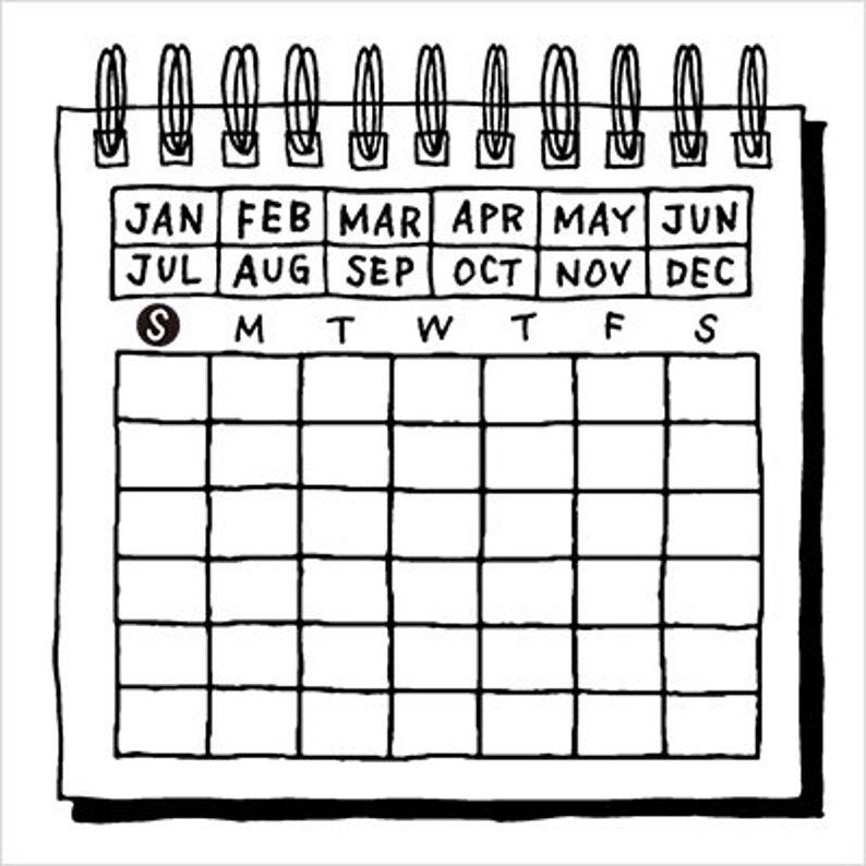 Midori Calendar Paintable Stamp Penetration Type - Etsy