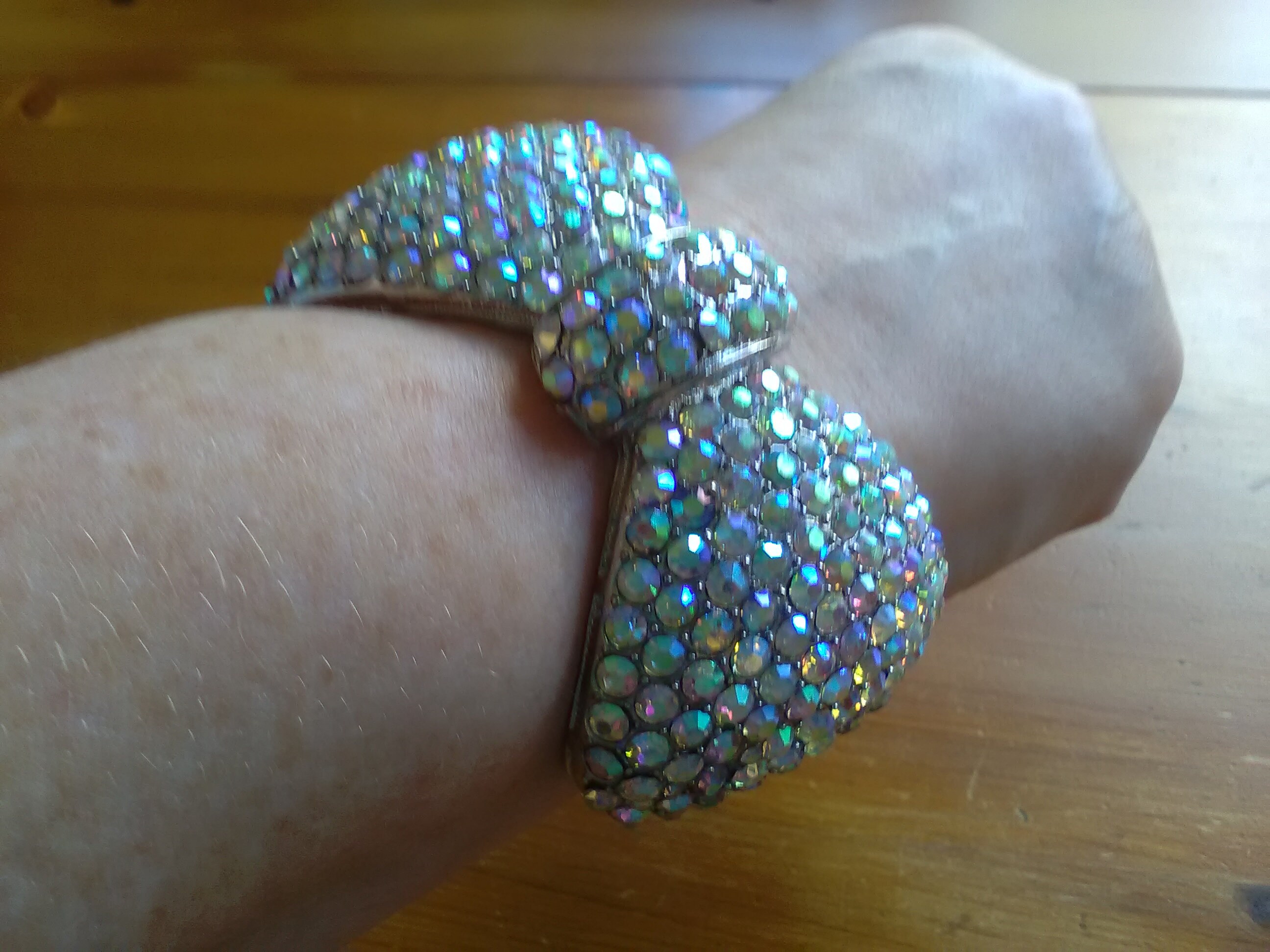 Vintage Large Butler and Wilson Crystal Bow Shaped Cuff Bangle Bracelet ...
