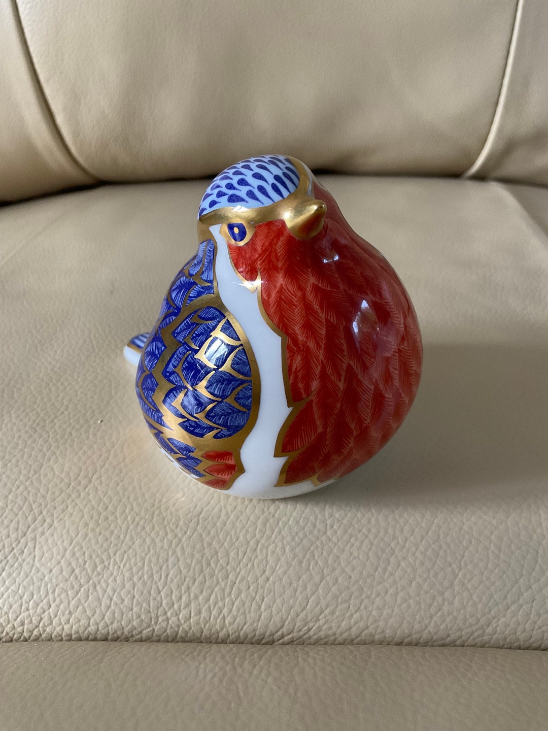 Vintage Royal Crown Derby Robin Paperweight Silver Button. - Etsy