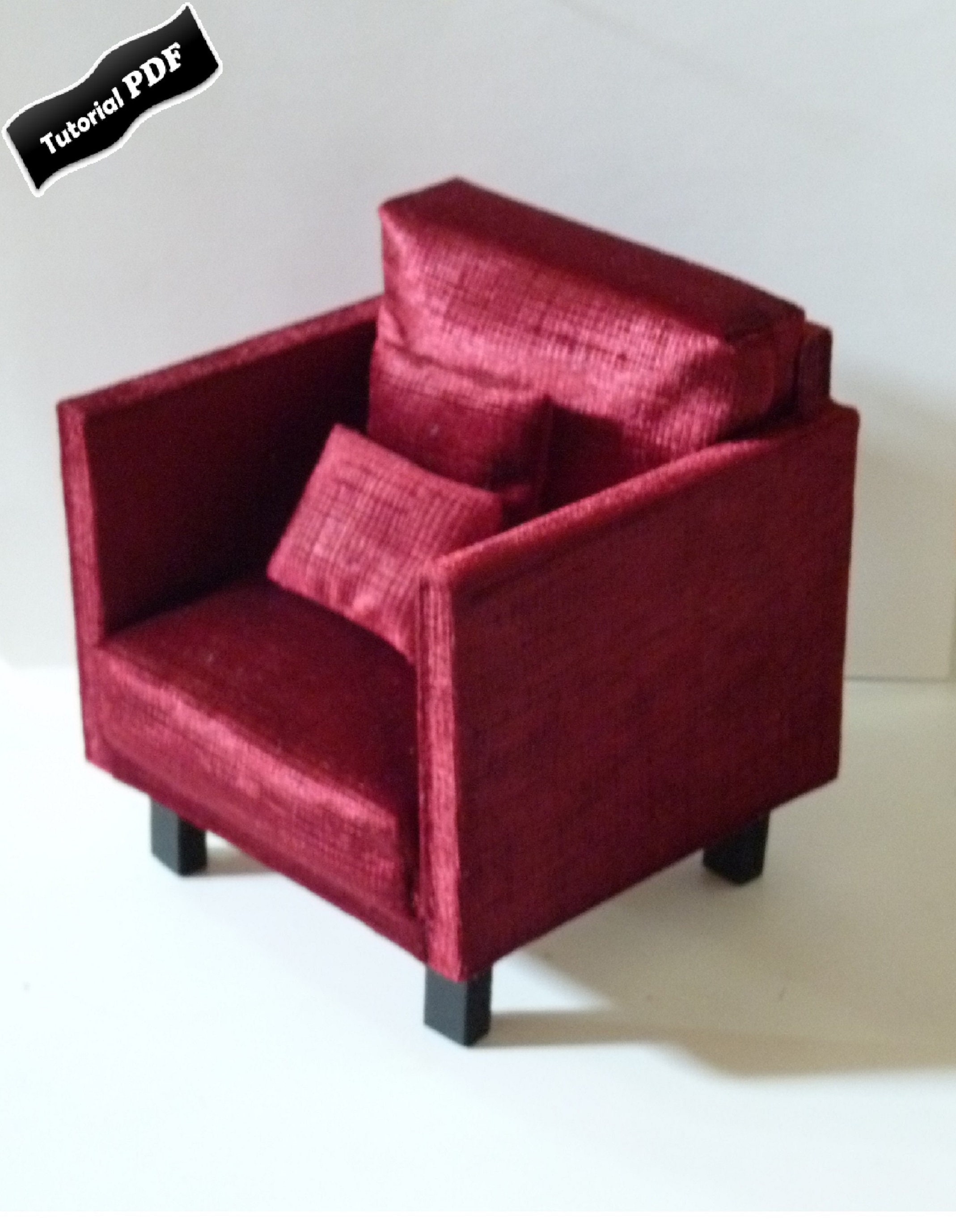 PDF-Sofá Sillón Butaca Escala 1: 6- Muñeca 12 plg - Tutorial de mueble ...