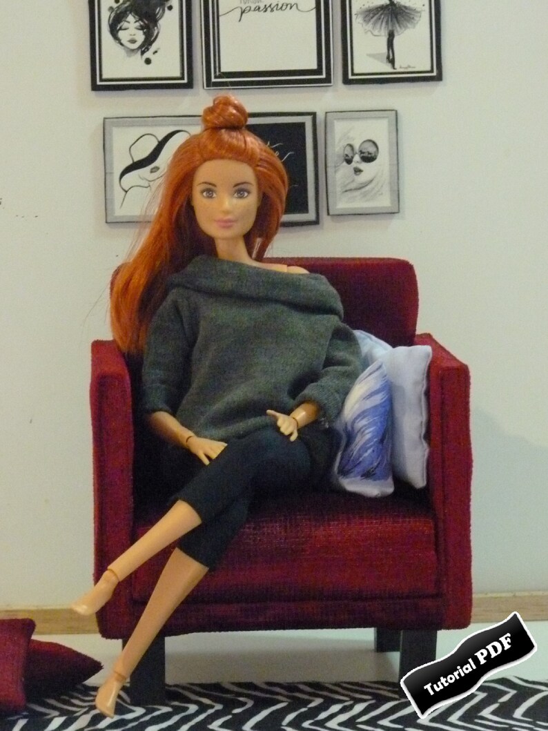 PDF-Sofá Sillón Butaca Escala 1: 6- Muñeca 12 plg - Tutorial de mueble ...