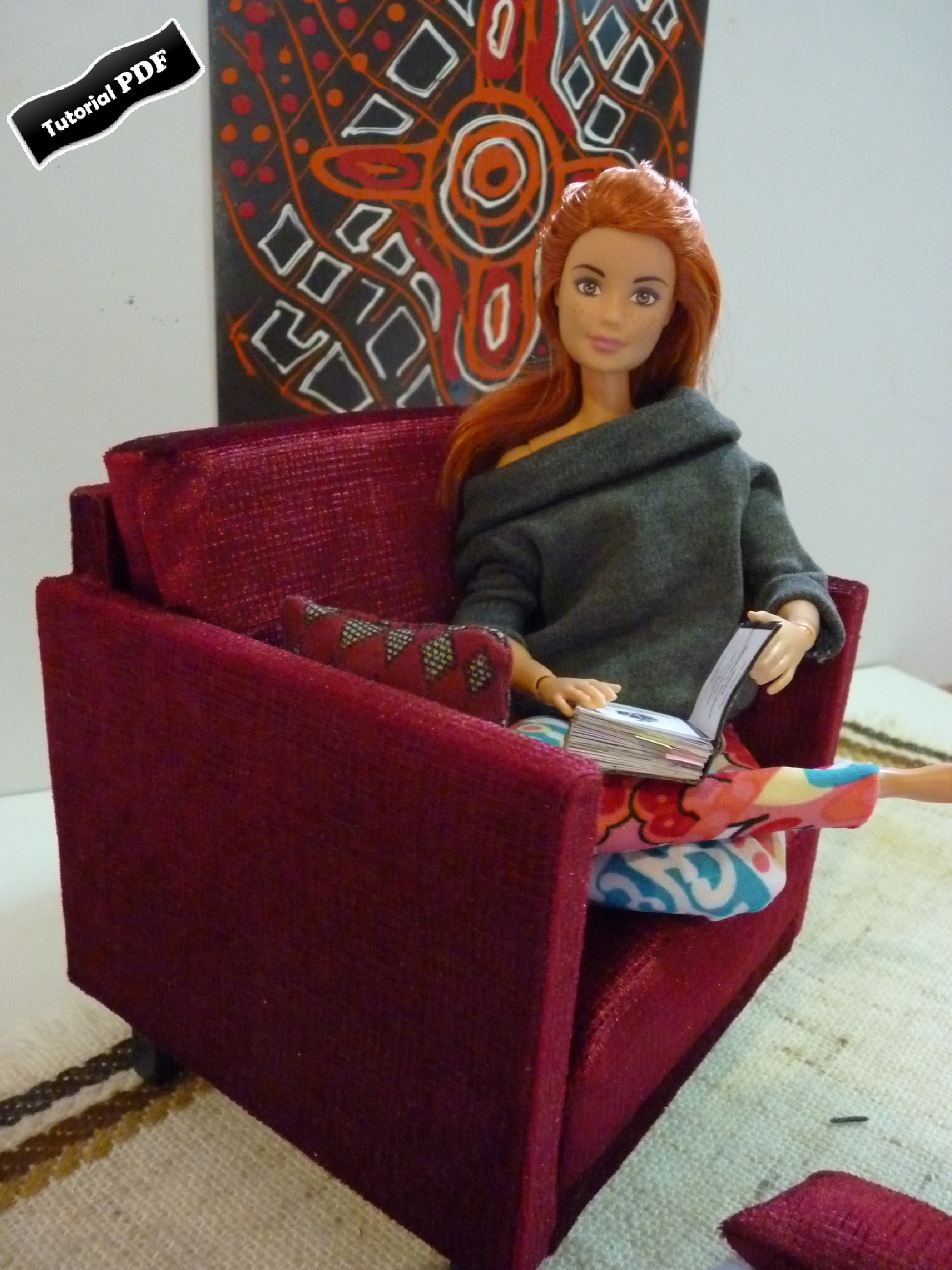 PDF-Sofá Sillón Butaca Escala 1: 6- Muñeca 12 plg - Tutorial de mueble ...