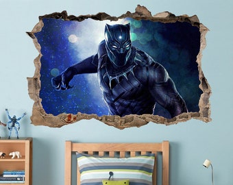 Black panther mural | Etsy