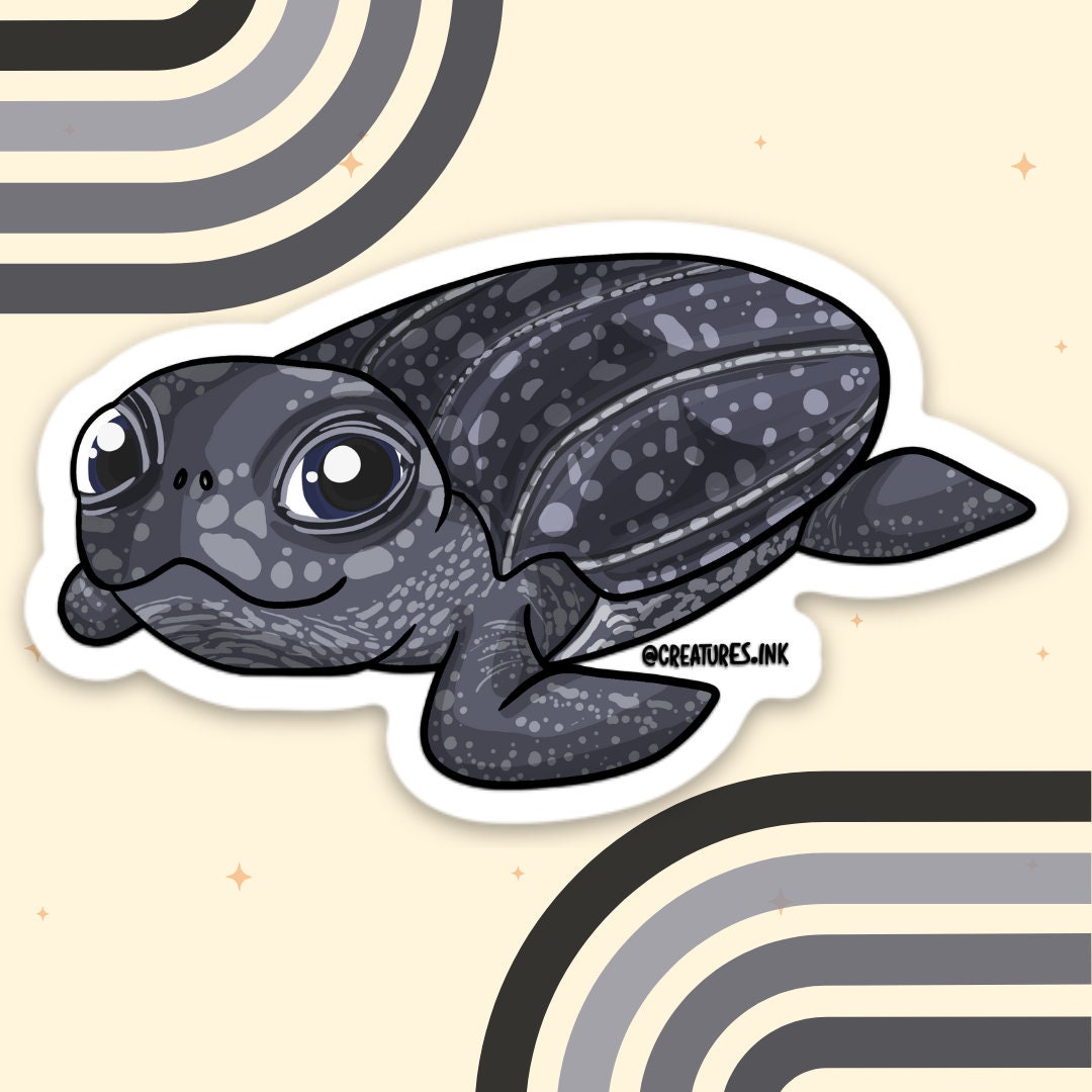 Leatherback Sea Turtle Sticker | Cute Waterproof Vinyl Decal for ...
