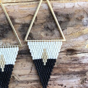 THE OSAGE // Beaded Earrings Beaded Fringe Earrings Native American ...