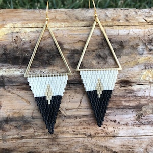 THE OSAGE // Beaded Earrings Beaded Fringe Earrings Native American ...
