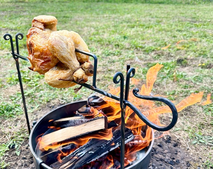 HAND FORGED Campfire Squirrel Cooker Fire Irons - Etsy