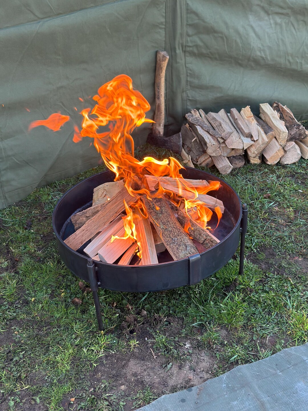 Handmade Portable Steel Fire Pit - Camping & Bushcraft (50cm) - Etsy