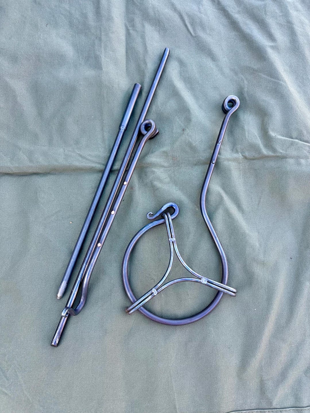 2 Arm Pan Fire Anchor. Swing Arms. Camping Bushcraft Cooking Equipment ...