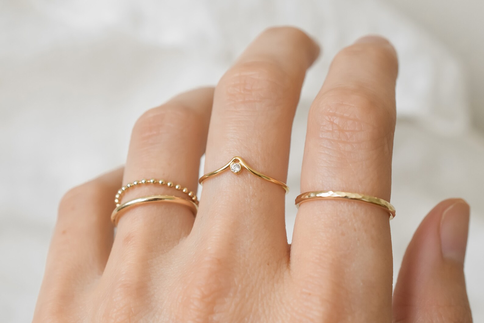 BAILEY Ball Chain Ring 14K Gold Filled Sterling Silver 925 - Etsy