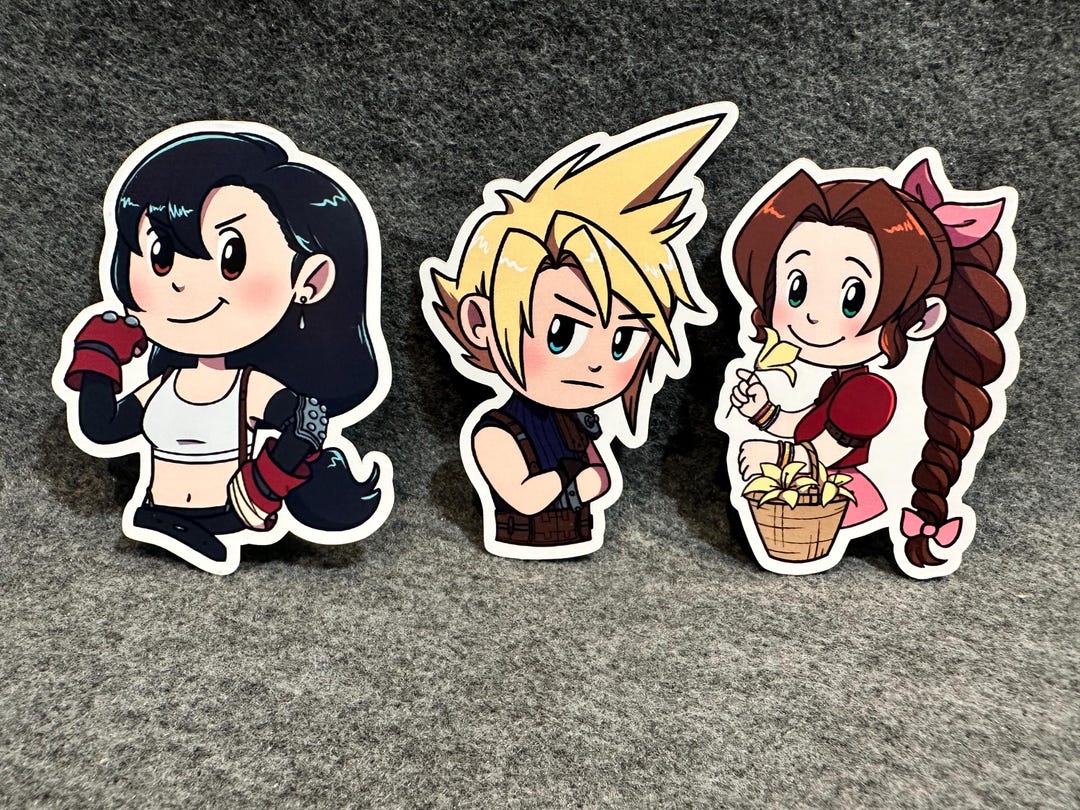 FF7 VII Remake Vinyl Stickers Aerith, Cloud, Tifa - Etsy