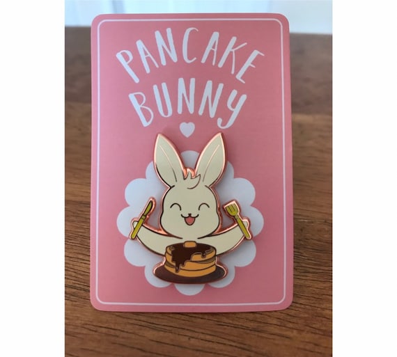 Pancake Bunny Enamel Pin | Etsy