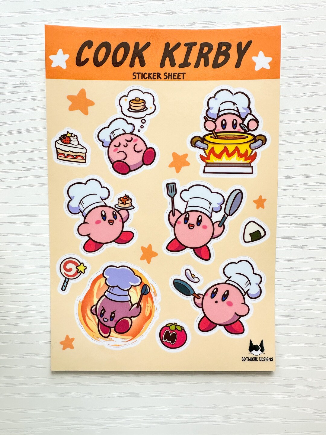 Cook Kirby Themed Vinyl Sticker Sheet - Etsy