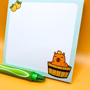 Capybara Notepads | Cute Memo Office Notes Stationary Spa Aesthetic - Etsy