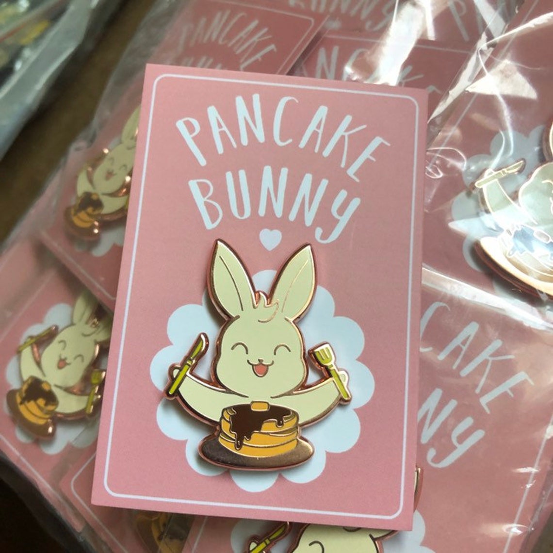 Pancake Bunny Enamel Pin | Etsy