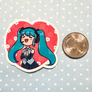 Hatsune Miku Vocaloid Heart Vinyl Sticker - Etsy