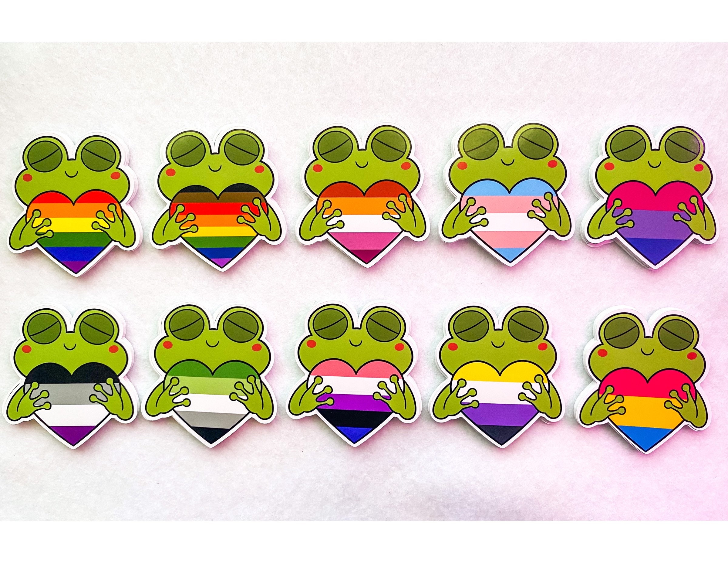 LGBT Frog Stickers - Etsy