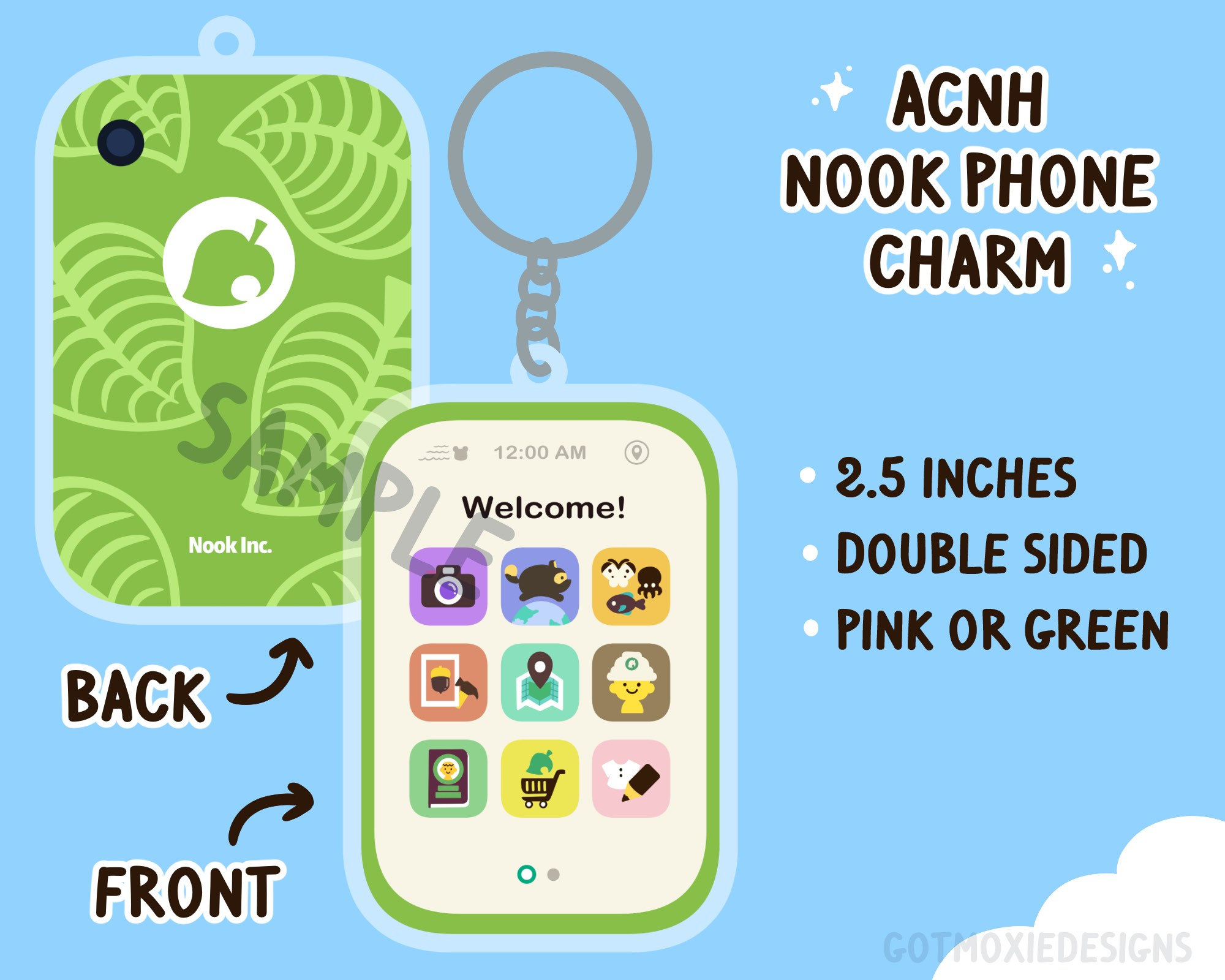 Animal Crossing Nook Phone 2.5 Acrylic Charms ACNH | Etsy
