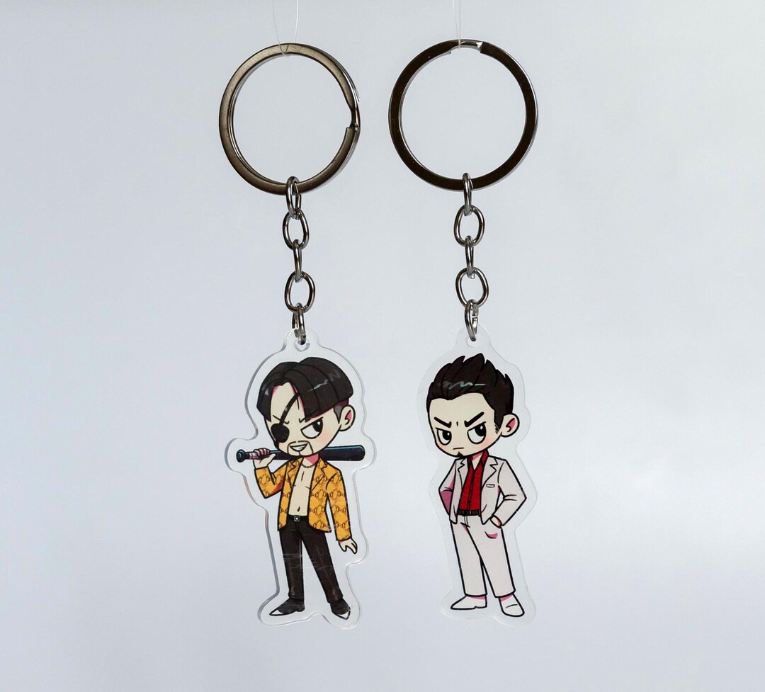 Yakuza Kiryu and Majima Acrylic Charms Keychain - Etsy