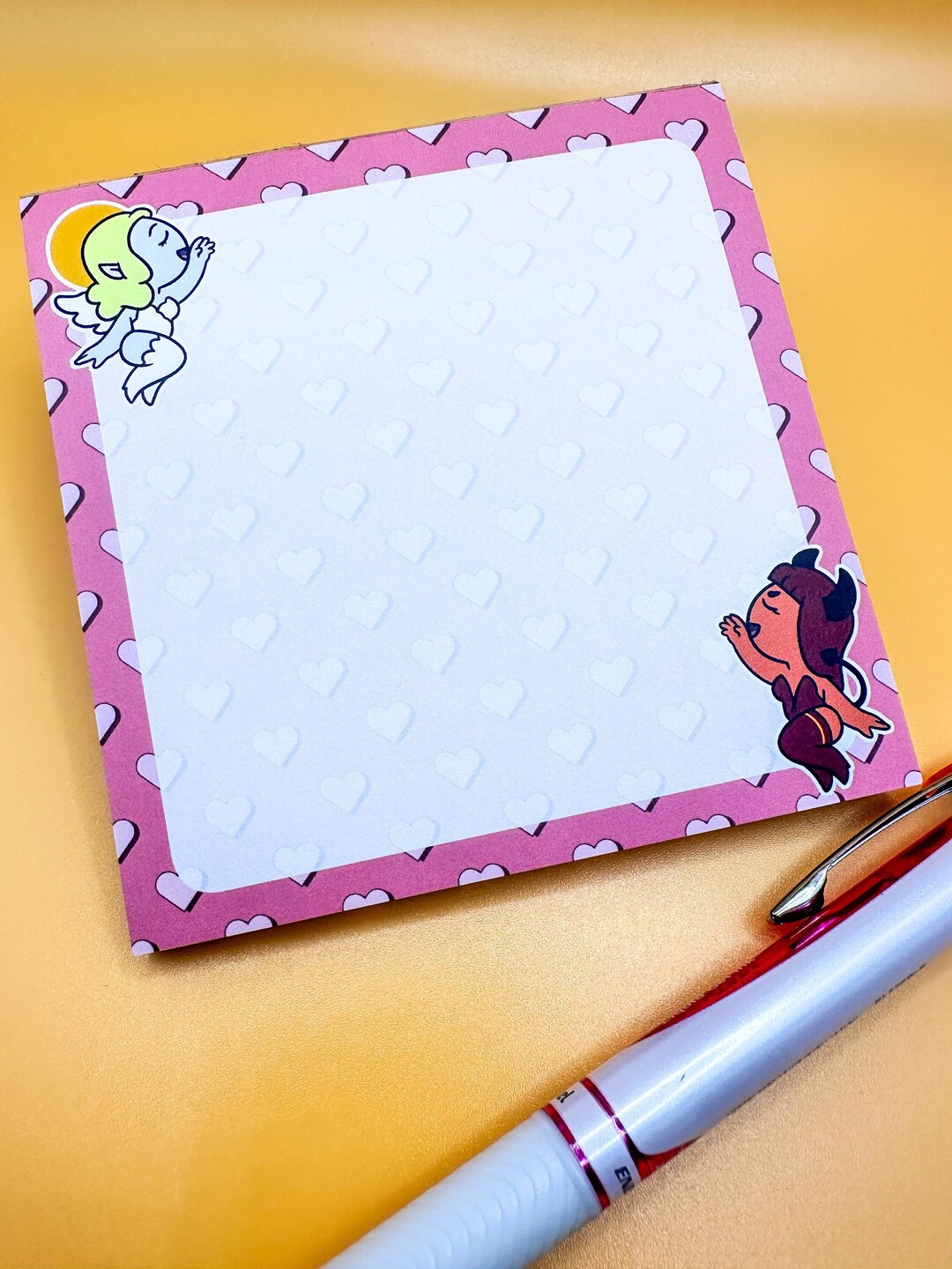Angel and Devil Demon Notepads | Cute Memo Office Notes Stationary ...