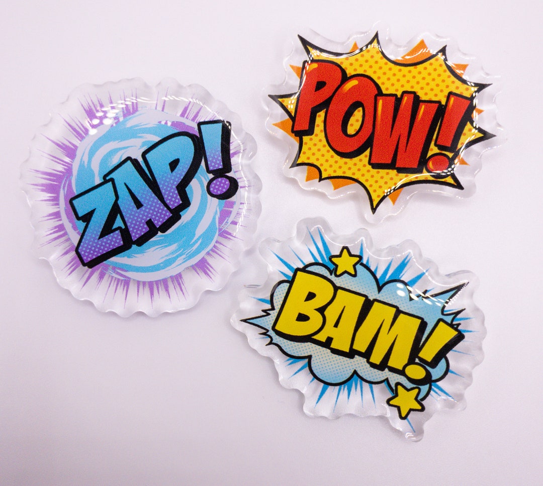 Comic Style Sound Effects Acrylic Pins - Etsy
