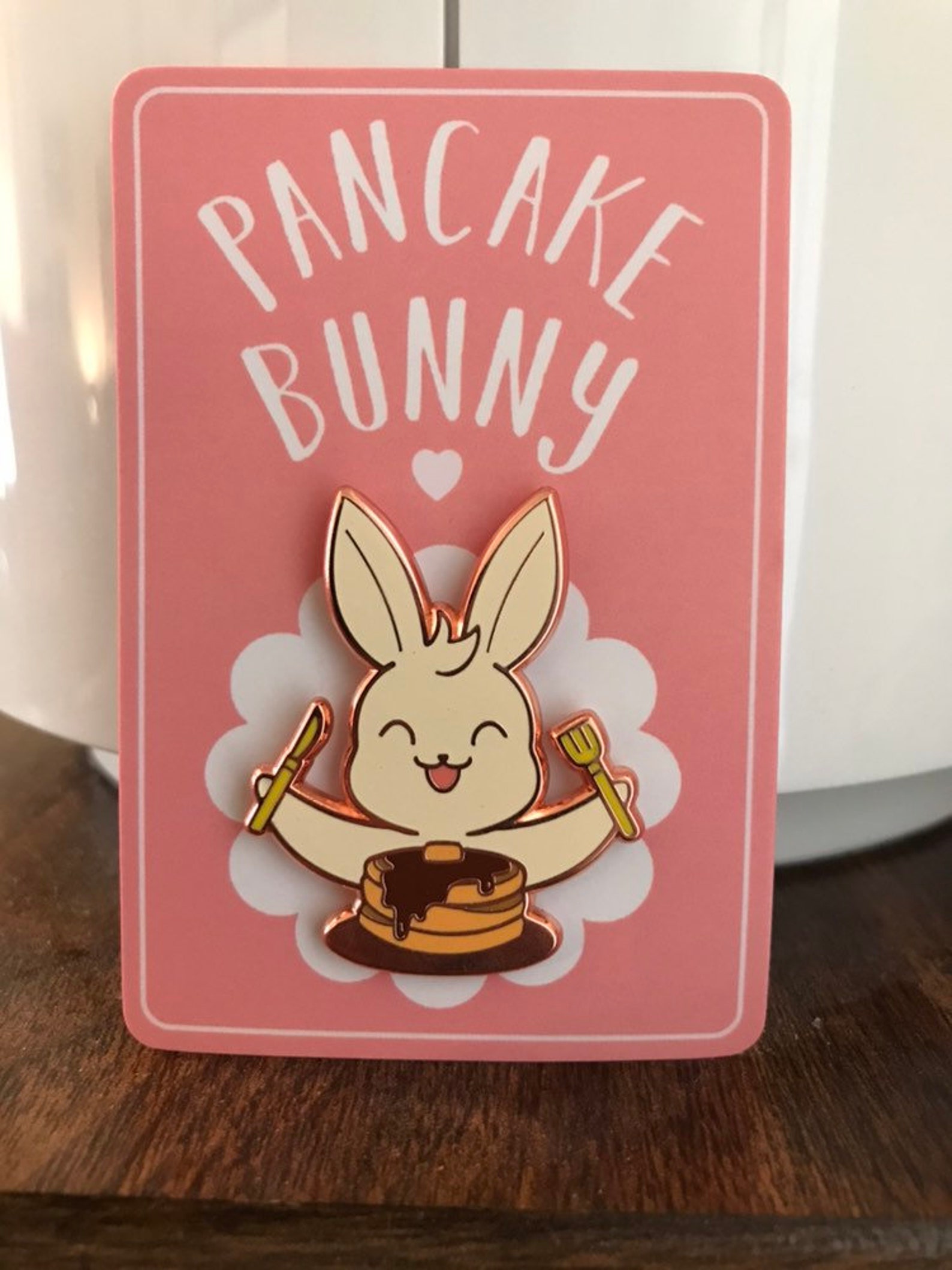 Pancake Bunny Enamel Pin - Etsy