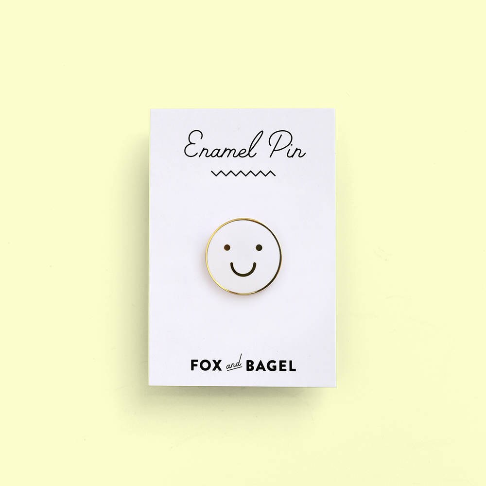 Happy Face Enamel Pin - Etsy Canada