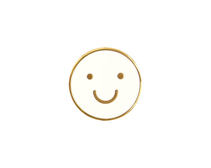 Happy Face Enamel Pin - Etsy Canada