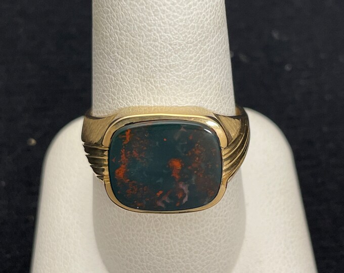 Mens Gold Bloodstone Ring - Etsy