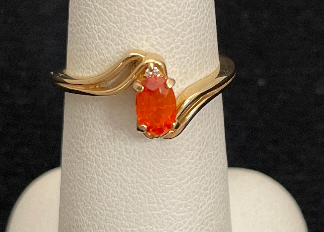 Womans Gold Namibian Manderin Orange Garnet Ring. - Etsy
