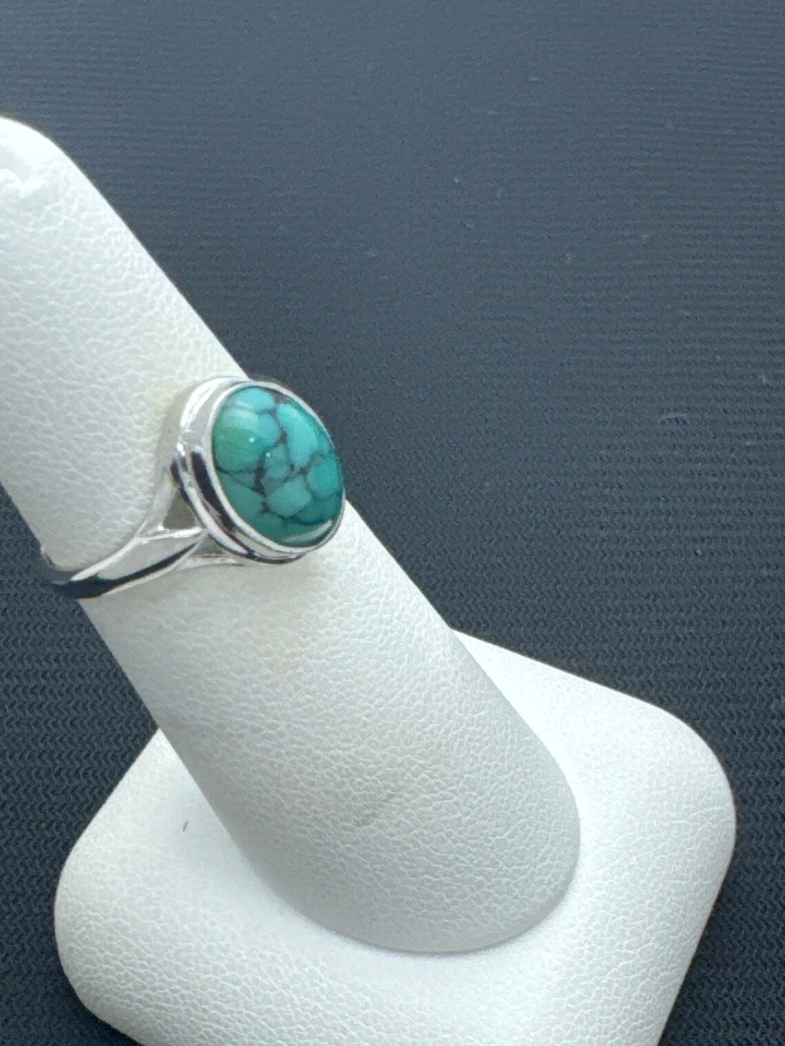 10k White Gold Turquoise Ring - Etsy