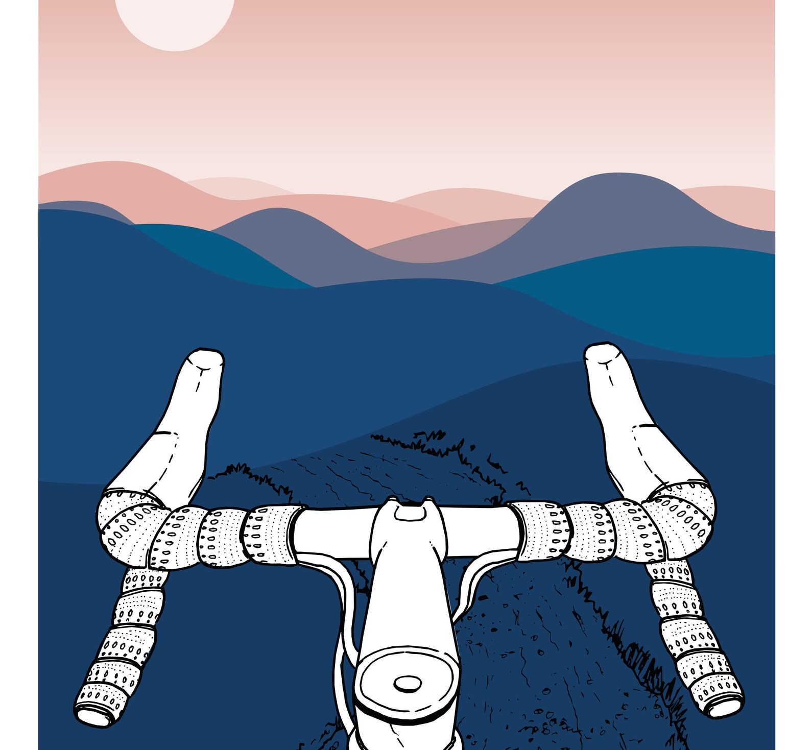 Gravel Bike Handlebars Cycling Art Poster - Etsy